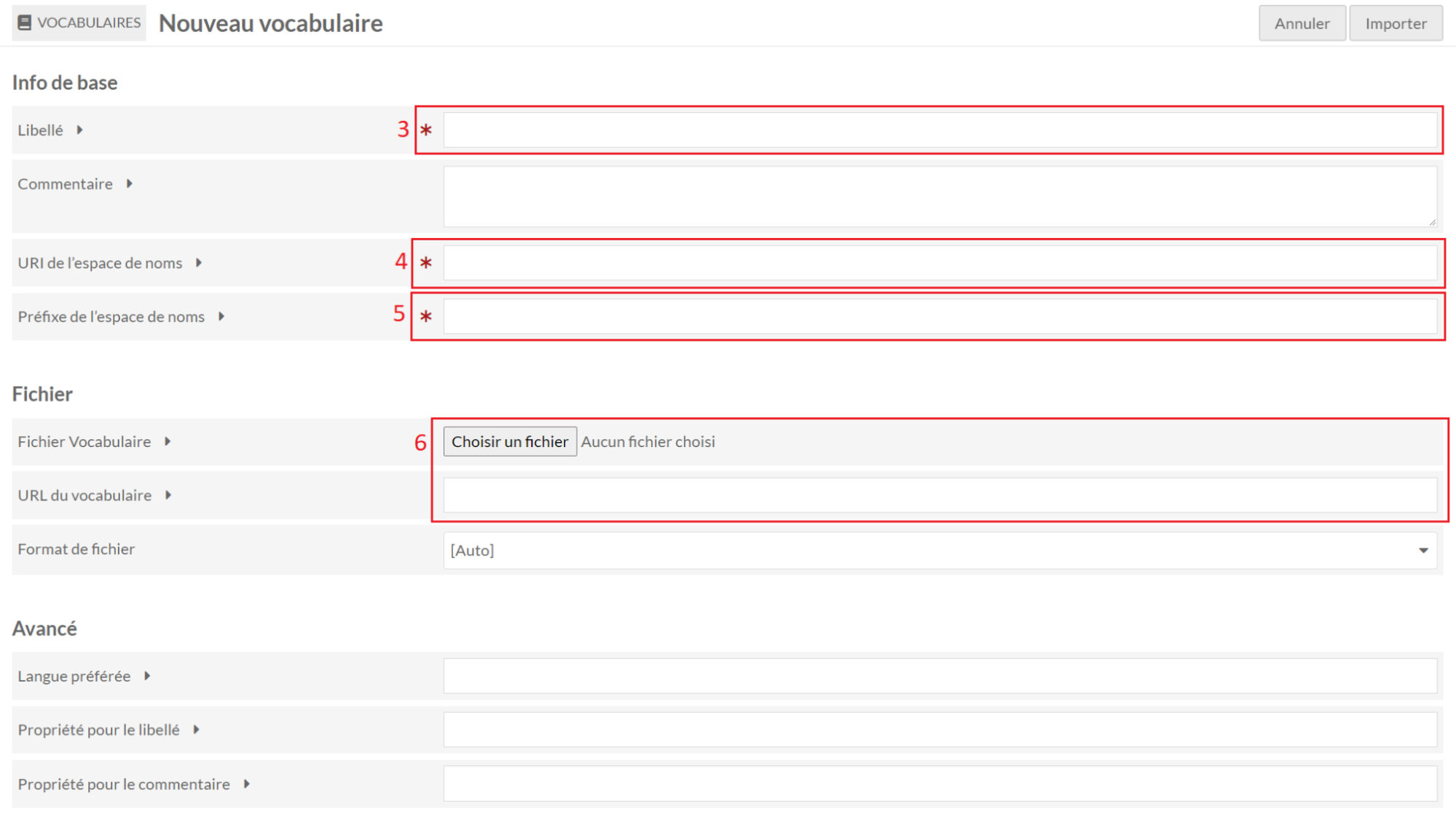 Vocabulaires - Guide Omeka S