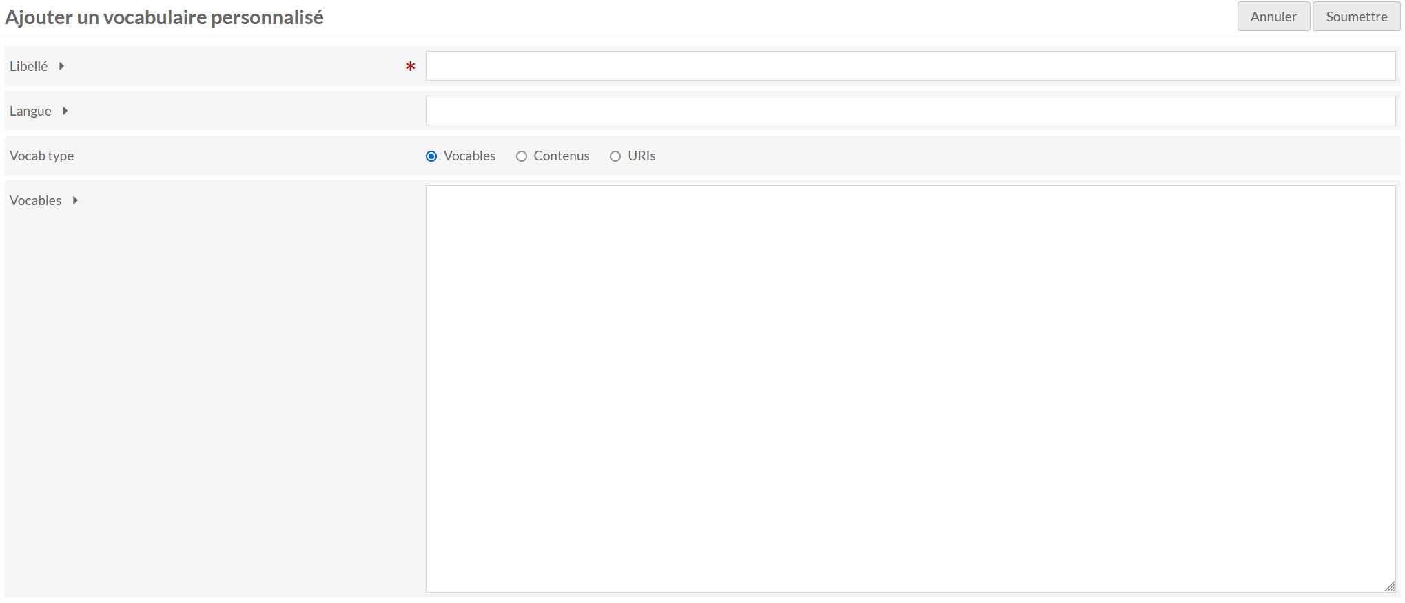 Custom Vocab - Guide Omeka S