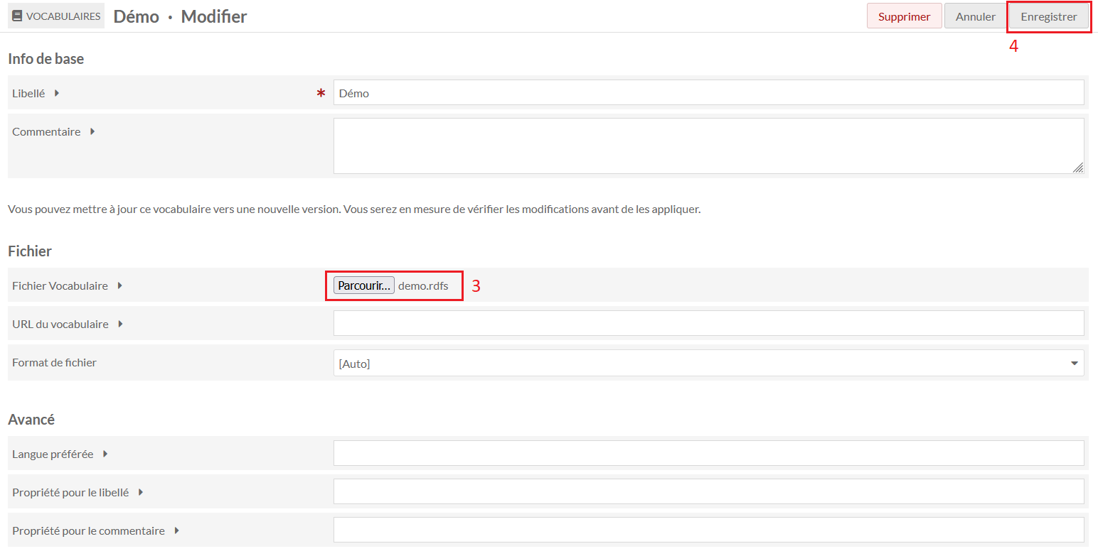 Vocabulaires - Guide Omeka S
