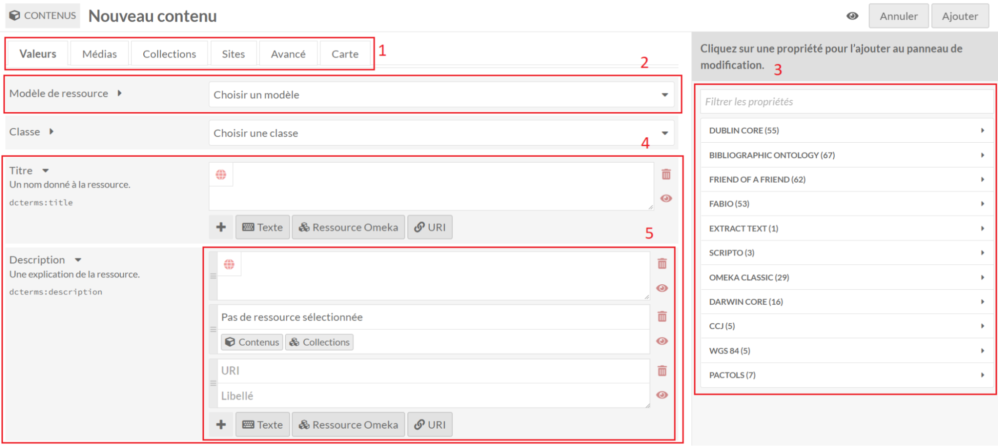 Ressources - Guide Omeka S