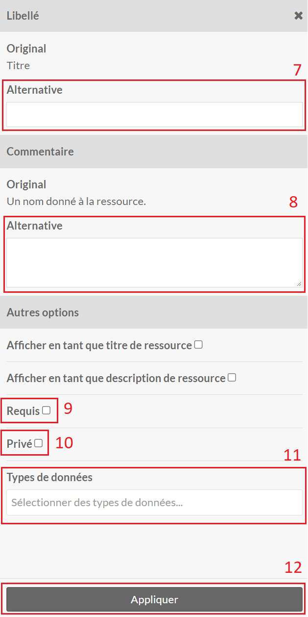 Modèles de ressources - Guide Omeka S